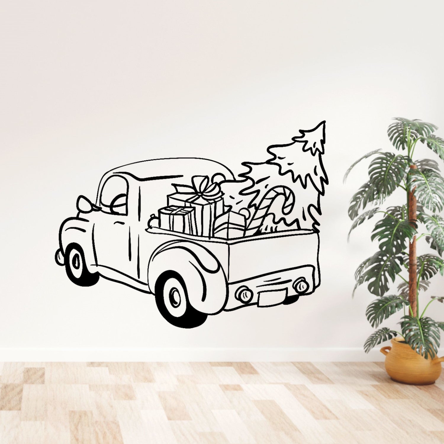 Christmas truck wall decal personalised plate – Snug as a Bug