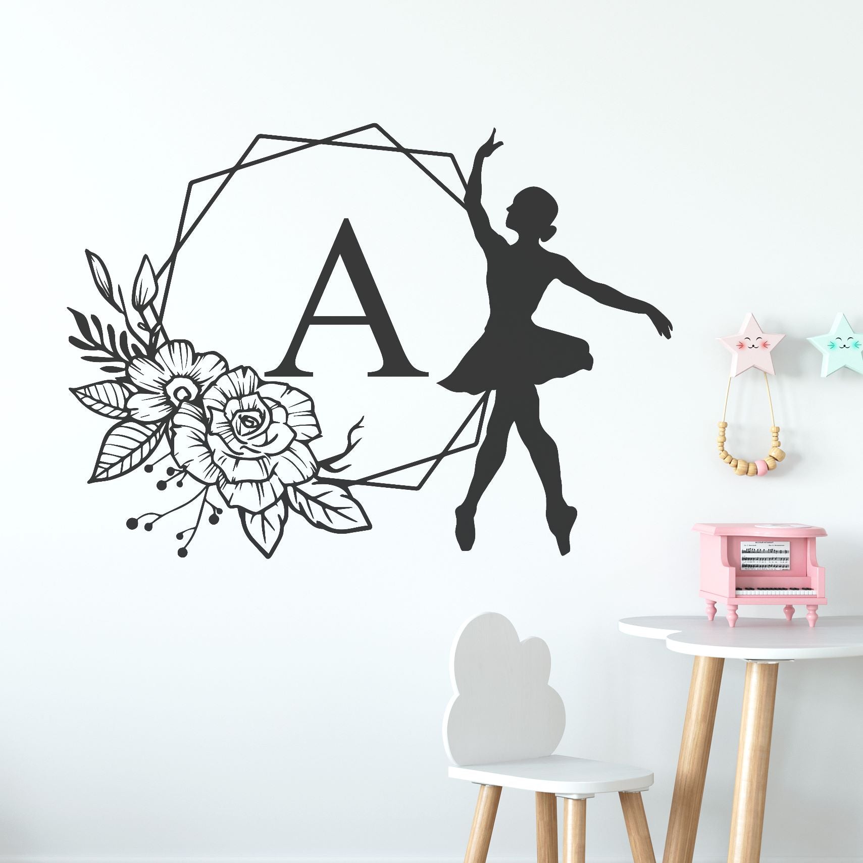 custom monogram dancing wall decal – Snug as a Bug