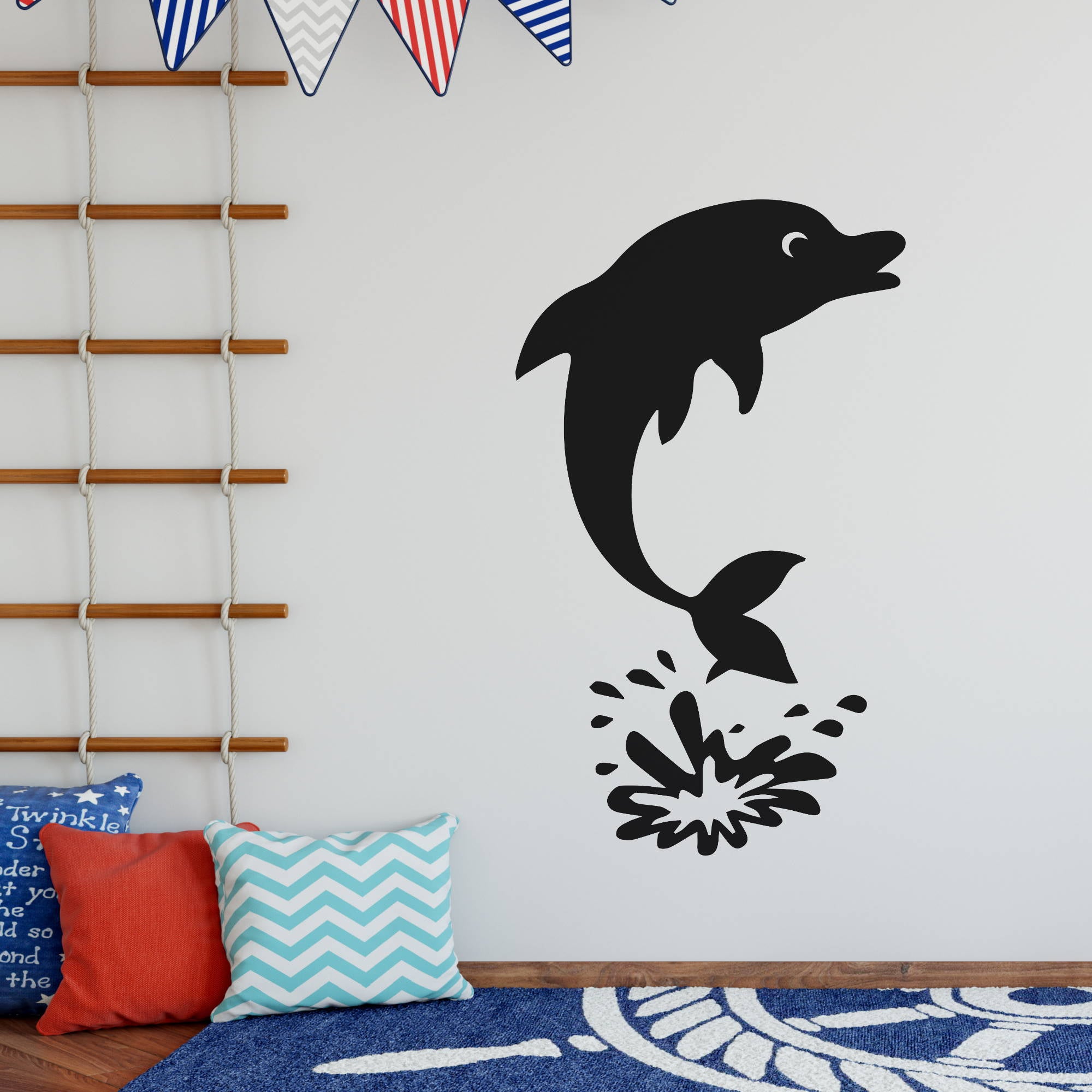 jumping dolphin wall decal – Snug as a Bug