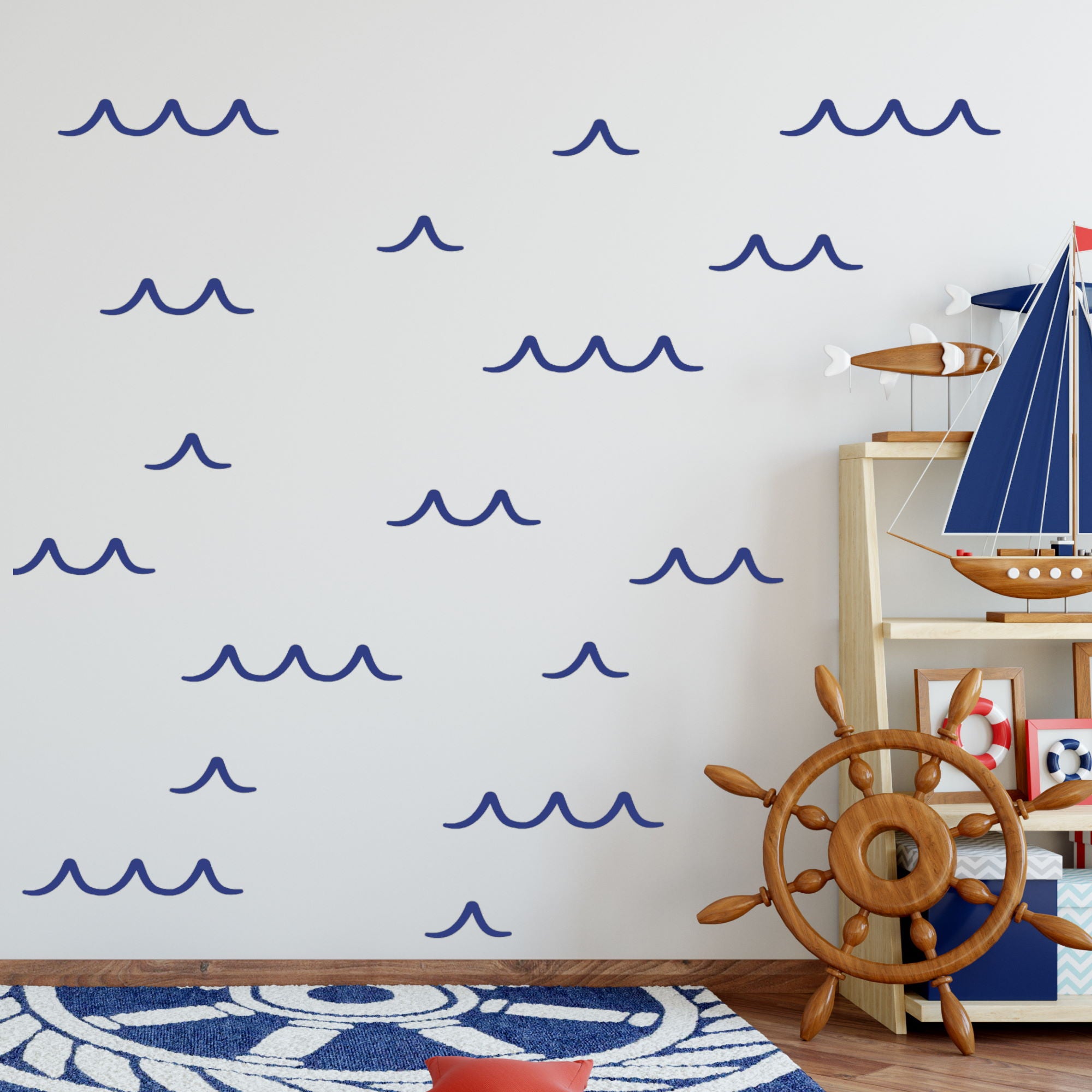 ocean waves line drawing wall decal – Snug as a Bug